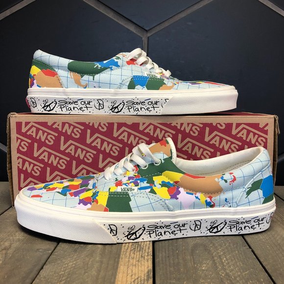 Vans | Shoes | New W Box Vans Era Low Save Our Planet World Map Globe ...